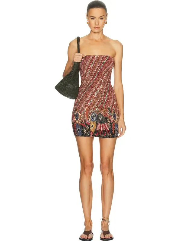 Akoia Swim Garis Batik Dress - Black & Red