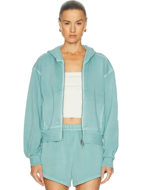 Beyond Yoga Fade Out Full Zip Hoodie - Washed Teal Sea