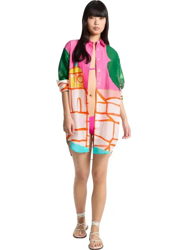Michael Kors X Christina Zimpel Cotton Lawn Shirtdress - White