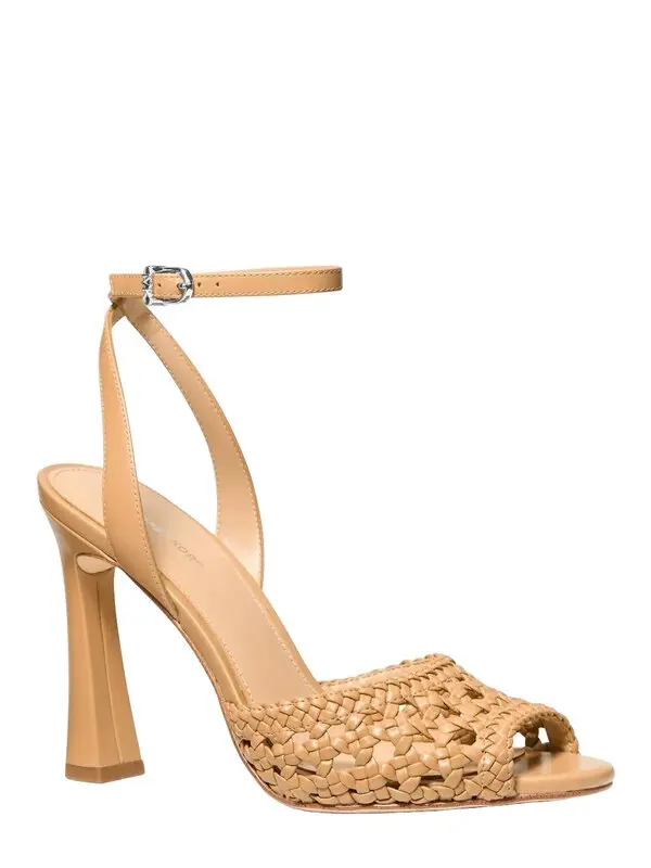 Michael Kors Rosie Woven Heeled Sandal - Brown