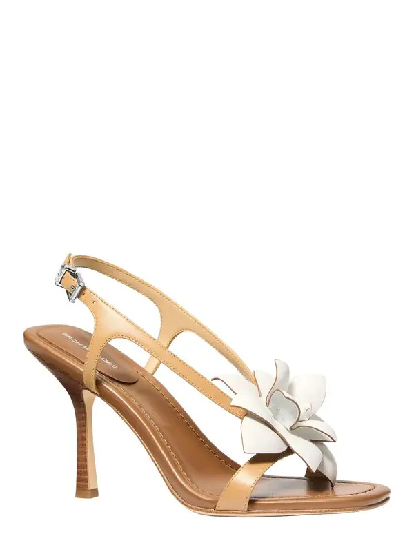 Michael Kors Jacie Leather High Heel Sandals - Brown