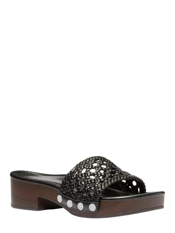 Michael Kors Mayes Woven Platform Wedge Sandals - Black