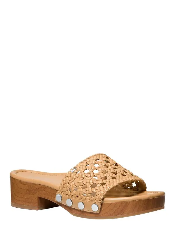 Michael Kors Mayes Woven Platform Wedge Sandals - Brown