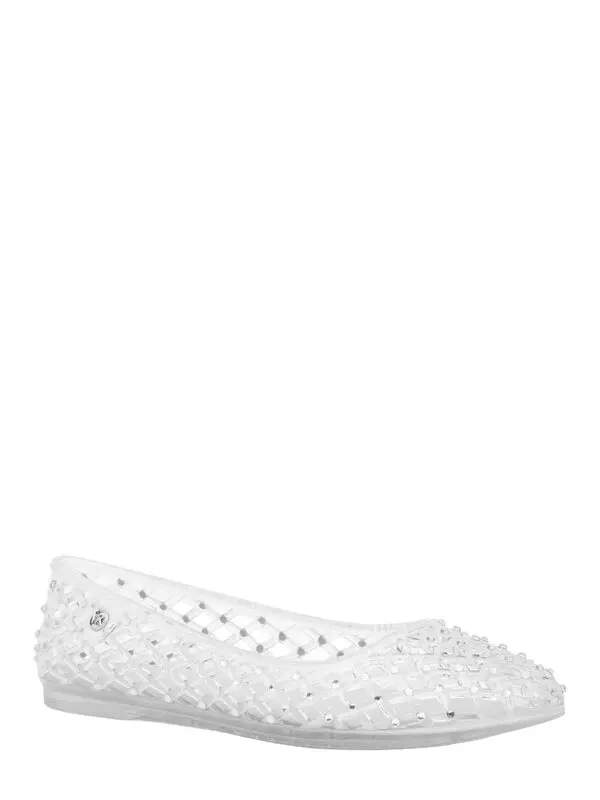 Michael Kors Pixie Embellished Jelly Ballet Flat - White
