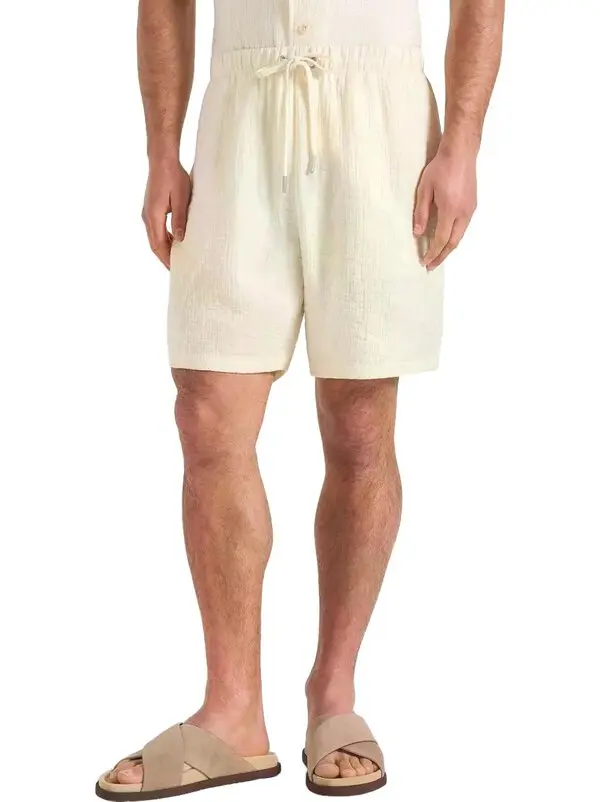 Manière De Voir Maniere De Voir Textured Drawstring Shorts - Neutrals
