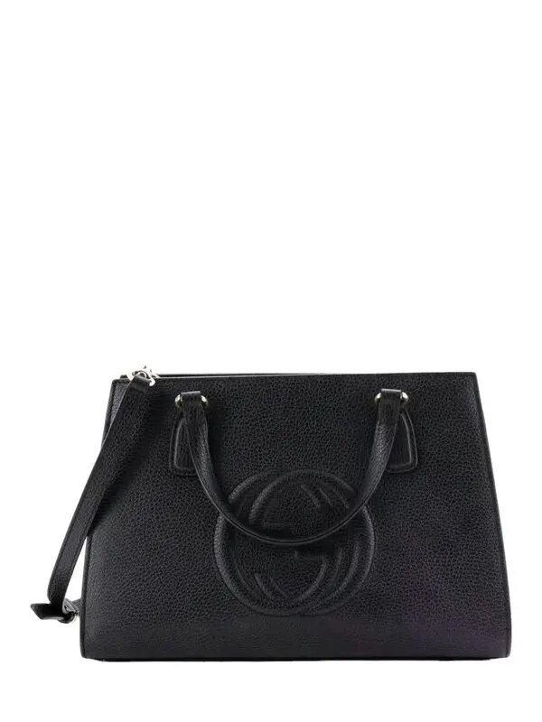 Gucci Soho Convertible Top Handle Leather Medium Satchel - Black