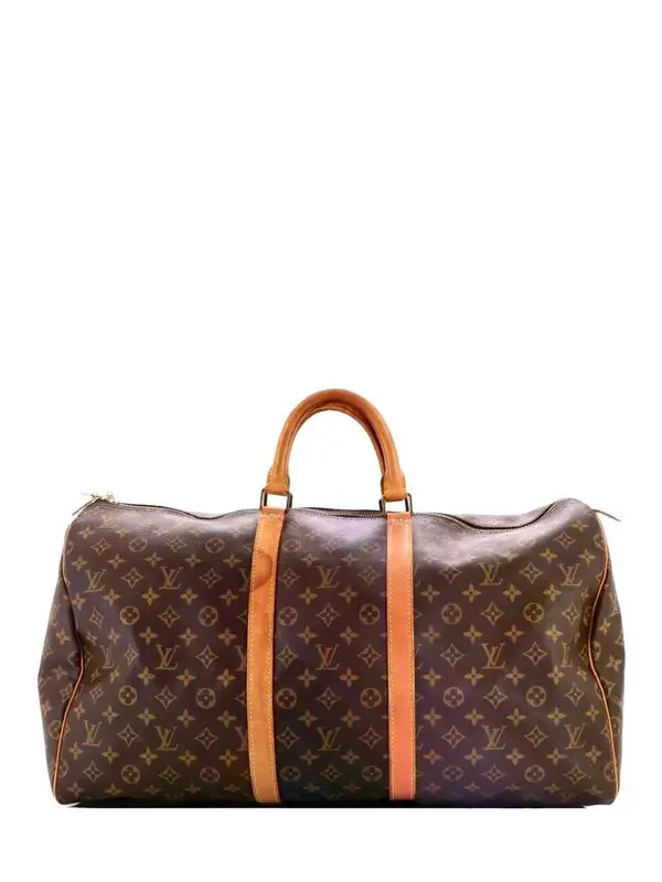 LOUIS VUITTON Keepall Monogram Canvas 55 Travel Bag - Brown