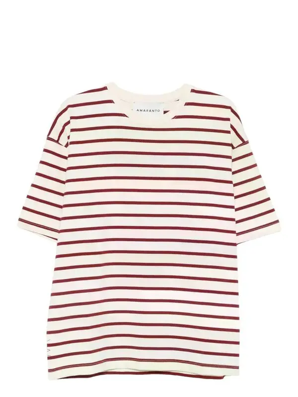 AMARANTO Striped Short-sleeve T-shirt - Neutrals