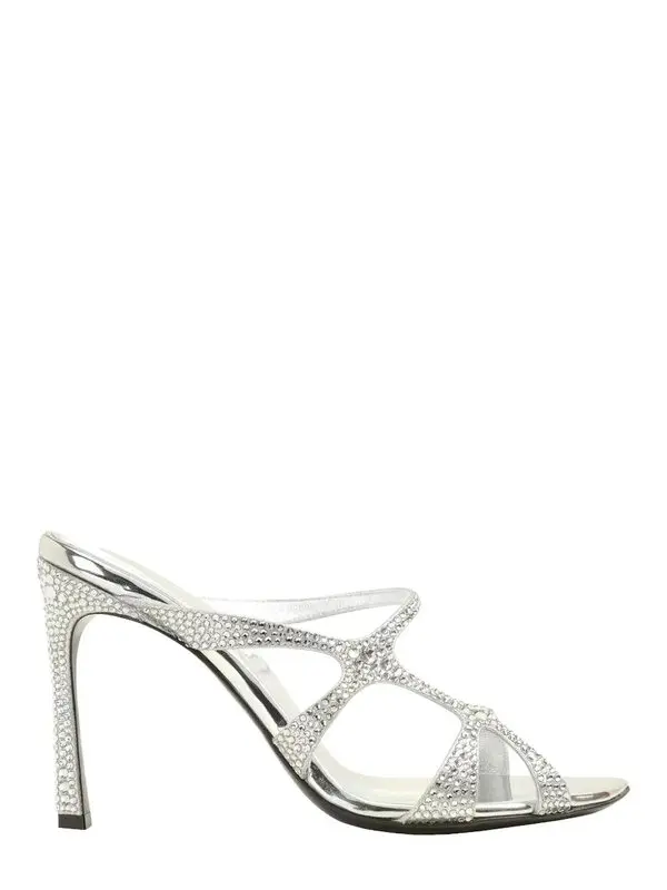 SERGIO ROSSI Embellished Stiletto Sandals - Silver