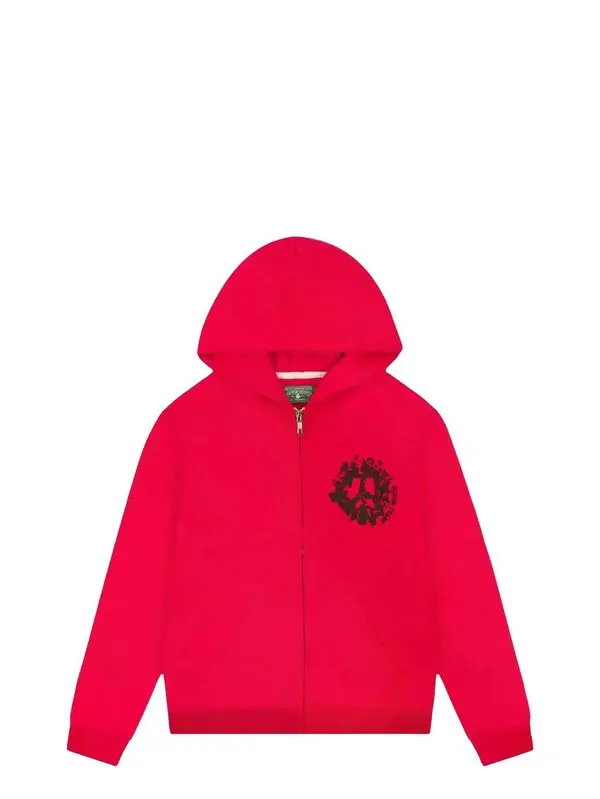 DENIM TEARS Zip-up Hoodie With Graphic Print - Red