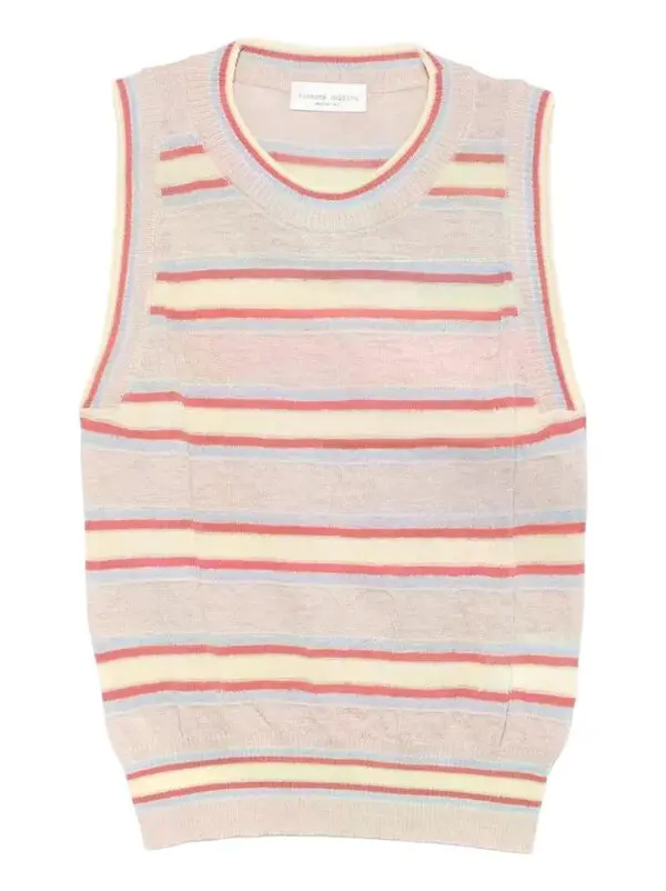 ROBERTO COLLINA Striped Knit Tank Top - Neutrals