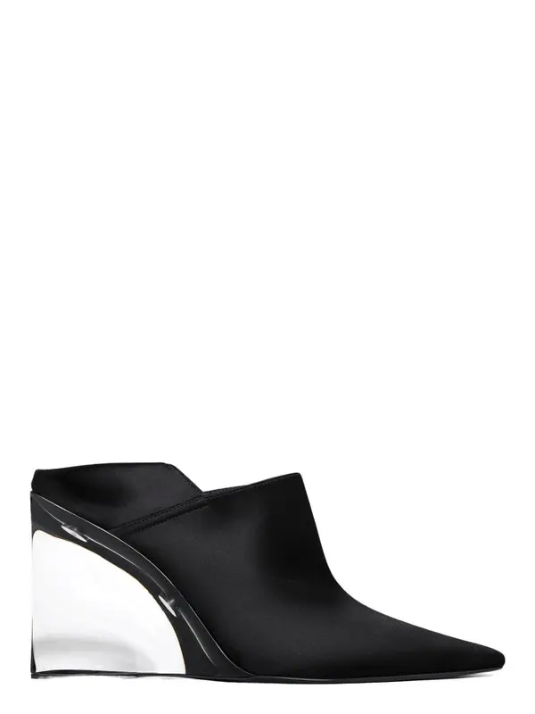 Alaïa Satin Invisible Wedge Mules 90 - Clear