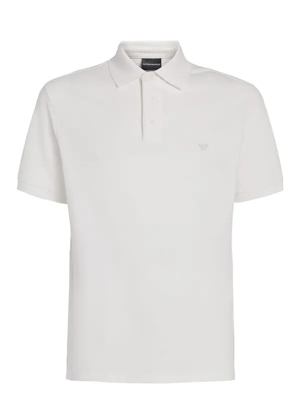 Emporio Armani Cotton Logo Polo Shirt - White