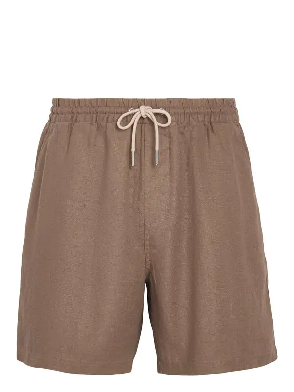 Nn07 Gregor Linen Drawstring Shorts - Brown