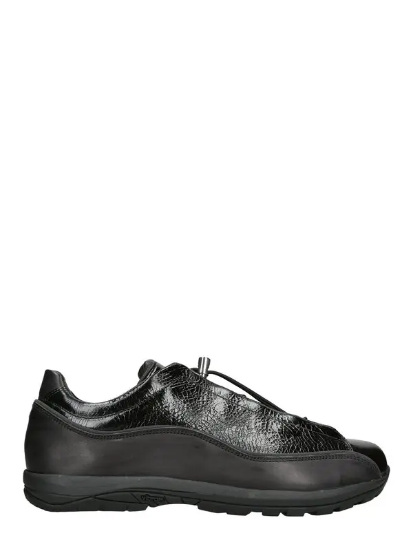 Diemme Crackled Leather Licata Sneakers - Black