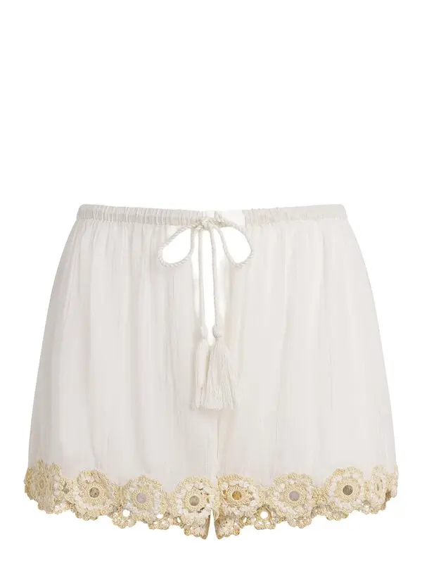 Ulla Johnson Cotton Crochet Shorts - Ivory