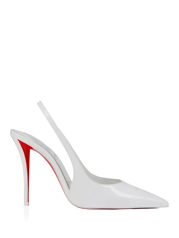 CHRISTIAN LOUBOUTIN Miss Z Sling Patent Leather Pumps - White