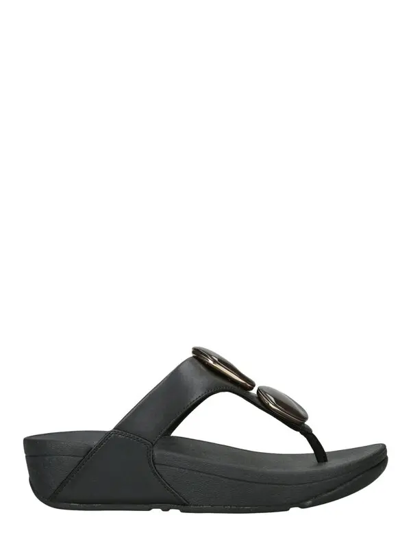 Fitflop Lulu Toe-post Sandals With Marble Stone Embellishments - Black