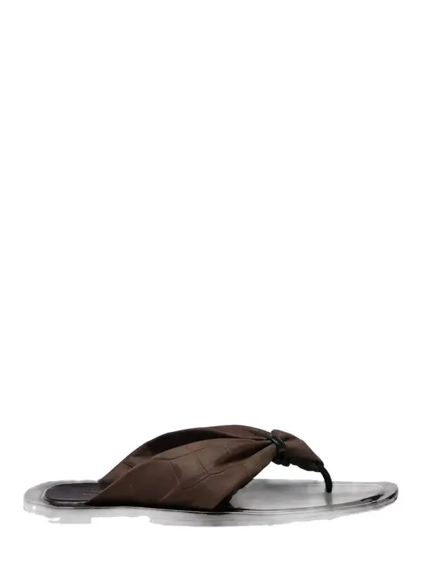 Loulou De Saison Embossed Leather Flat Sandals - Brown