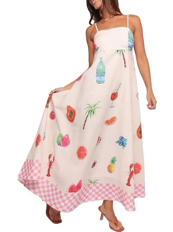 PETAL & PUP Brea Printed Maxi Sundress - Tutti Fruitti