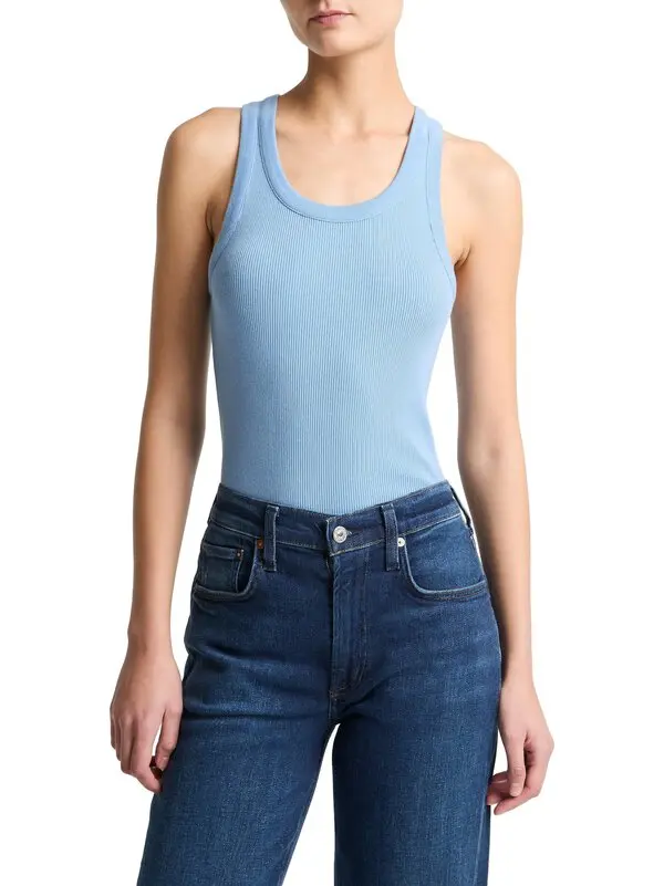 Vince Ribbed Scoop-neck Tank - Hydra