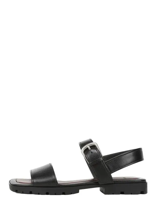 Vince Vega Leather Lug-sole Sandal - Black