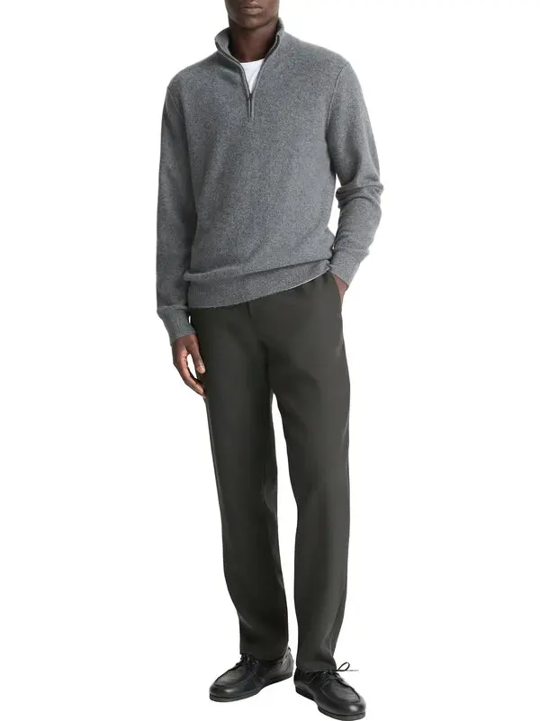 Vince Plush Cashmere Quarter-zip Sweater - Medium Heather Grey