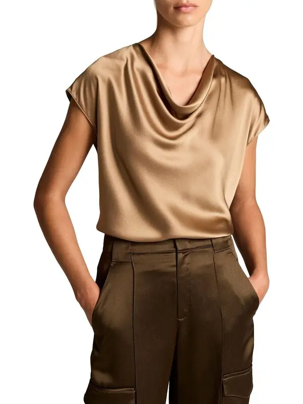 Vince Silk Cowl Neck Blouse - Carmello