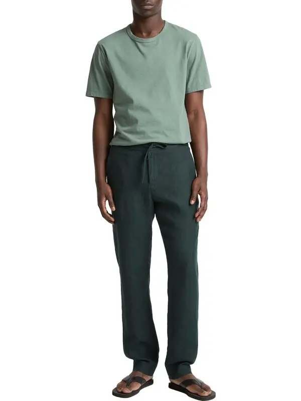 Vince Lightweight Hemp Drawstring Trousers - Seaweed