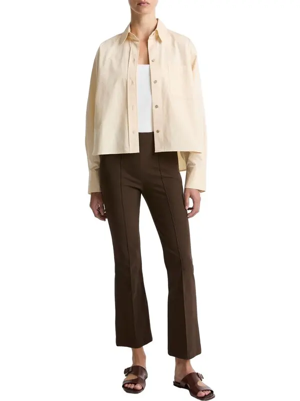 Vince Niki Mid-rise Pintuck Crop Flare Pant - Willow