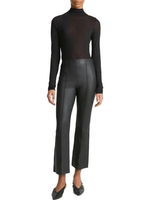 Vince Stretch-leather Crop Flare Pants - Black