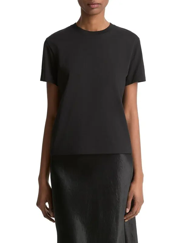 Vince Pima Cotton Crew Neck T-shirt - Black