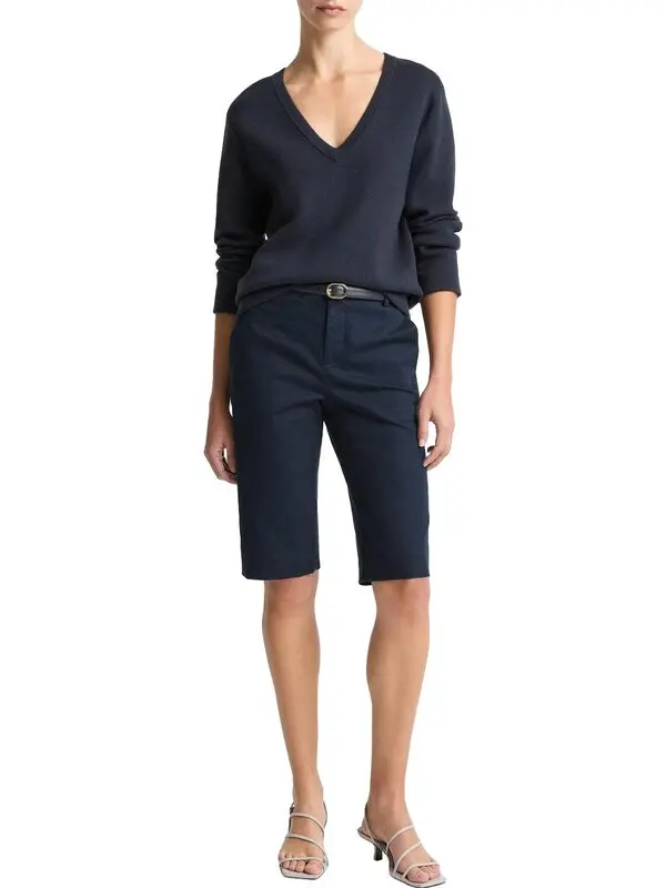 Vince Avery Mid-rise Italian Stretch-cotton Chino Shorts - Coastal Blue