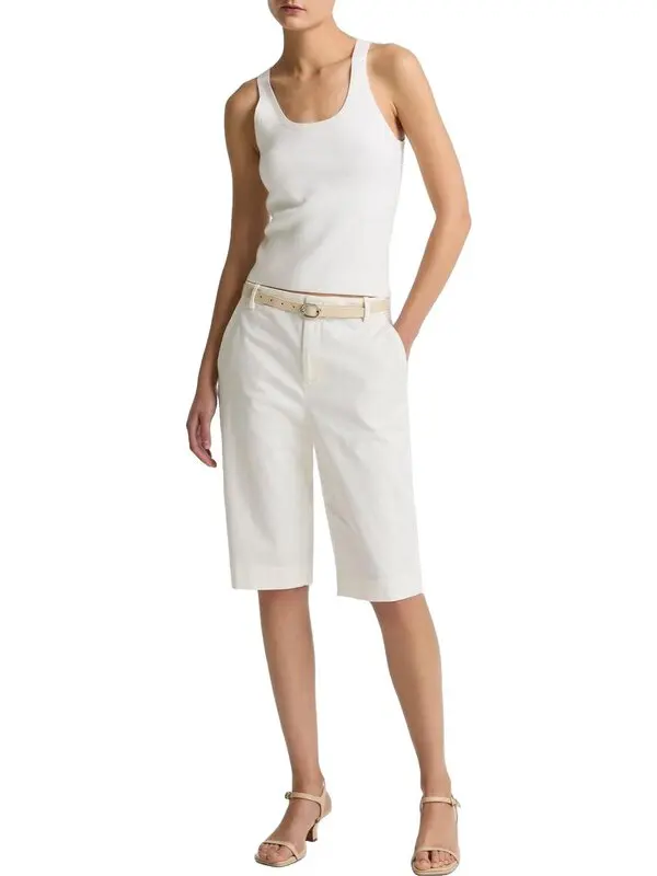Vince Avery Mid-rise Italian Stretch-cotton Chino Shorts - Off White