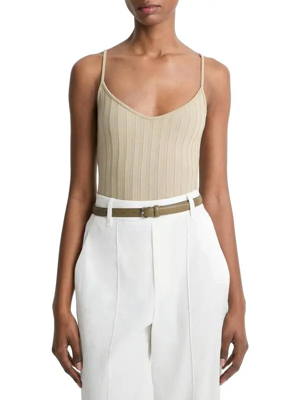 Vince Ribbed V-neck Camisole - Mojave