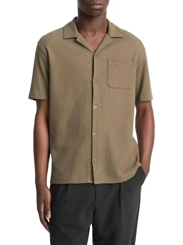 Vince Seersucker-knit Cotton Cabana Shirt - Dome