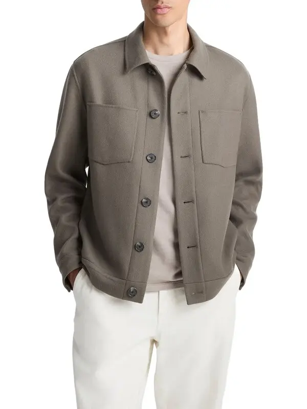 Vince Italian Splittable Wool-blend Shop Jacket - Smoke