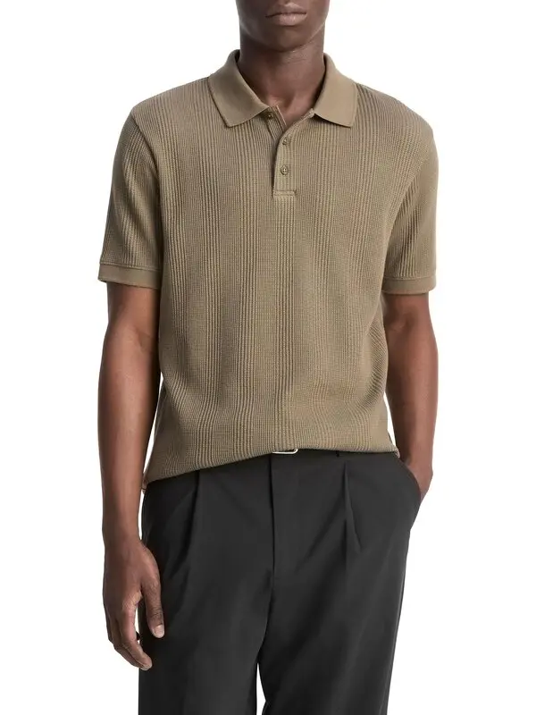 Vince Variegated Pima Cotton Polo Shirt - Dome