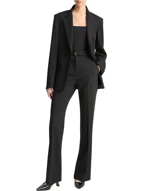 Vince Belted High-waist Slim Flare Trouser - Black