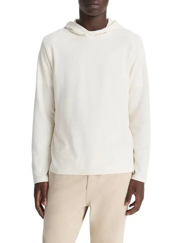 Vince Pima Cotton Piqué Hoodie - Blanco