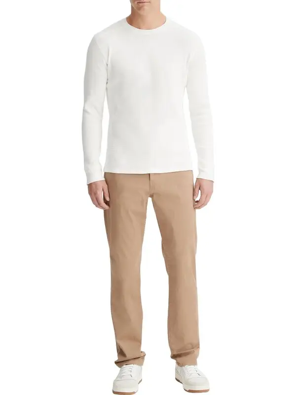 Vince Pima Cotton-blend Thermal Long-sleeve Pullover - Off White