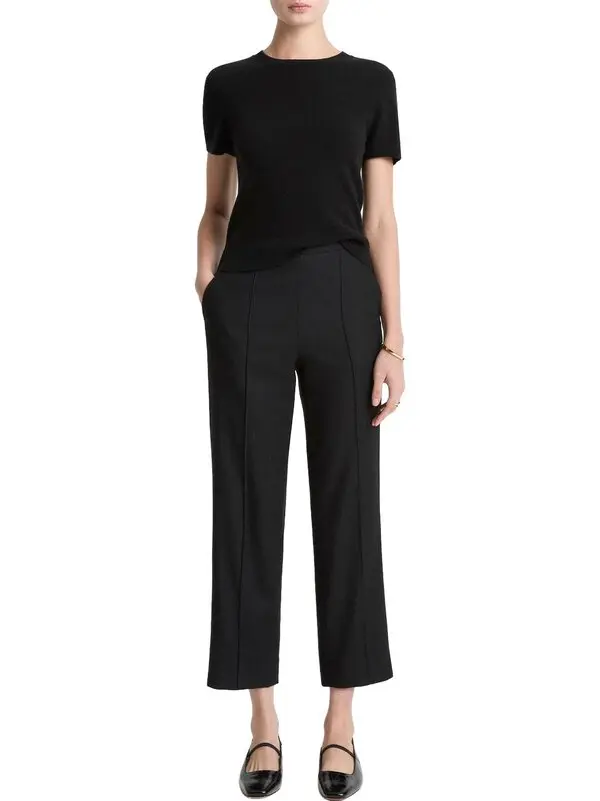 Vince Italian Wool-blend Easy Pull-on Pant - Black