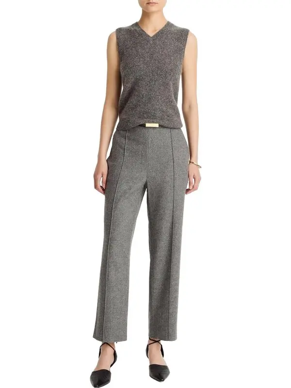 Vince Italian Wool-blend Easy Pull-on Pant - Medium Heather Grey