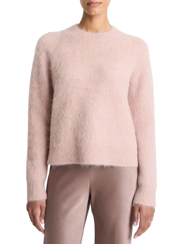 Vince Brushed Alpaca-blend Crew Neck Sweater - Beet Root
