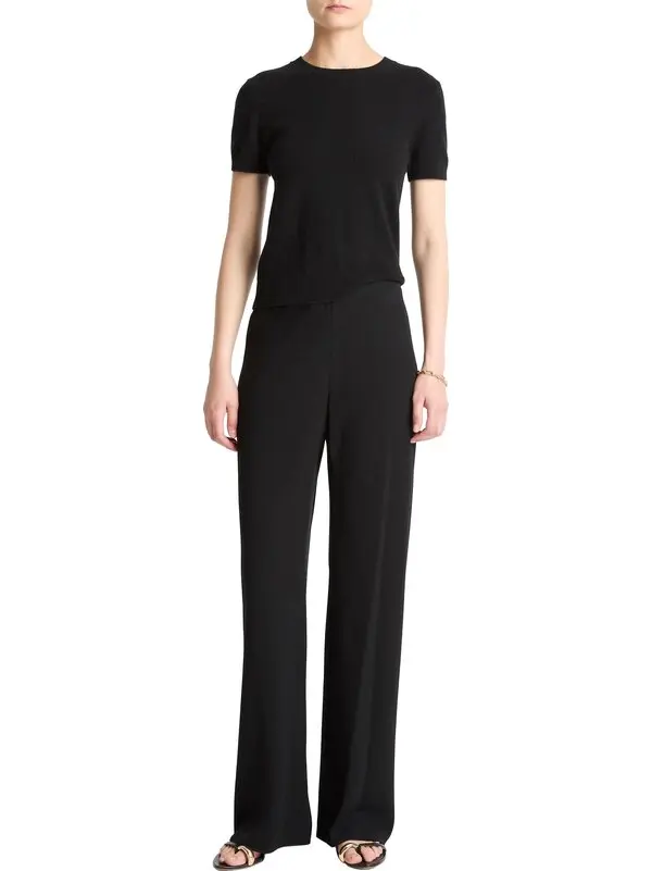 Vince Colette High-rise Crepe Bias Pant - Black