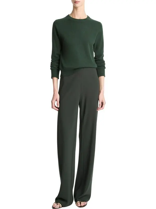 Vince Colette High-rise Crepe Bias Pant - Verde