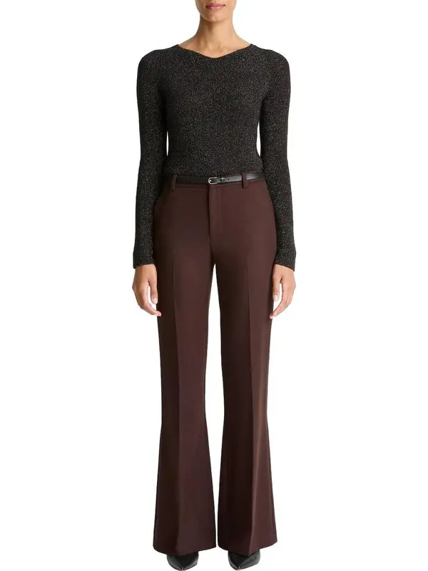 Vince Sculptural Flare Trouser - Black Grape
