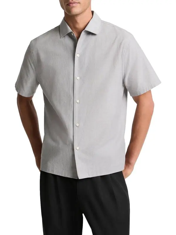 Vince Cotton Short-sleeve Button-front Shirt - Jet