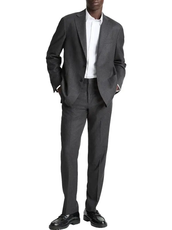 Vince Wool-silk Flannel Classic Pant - Charcoal
