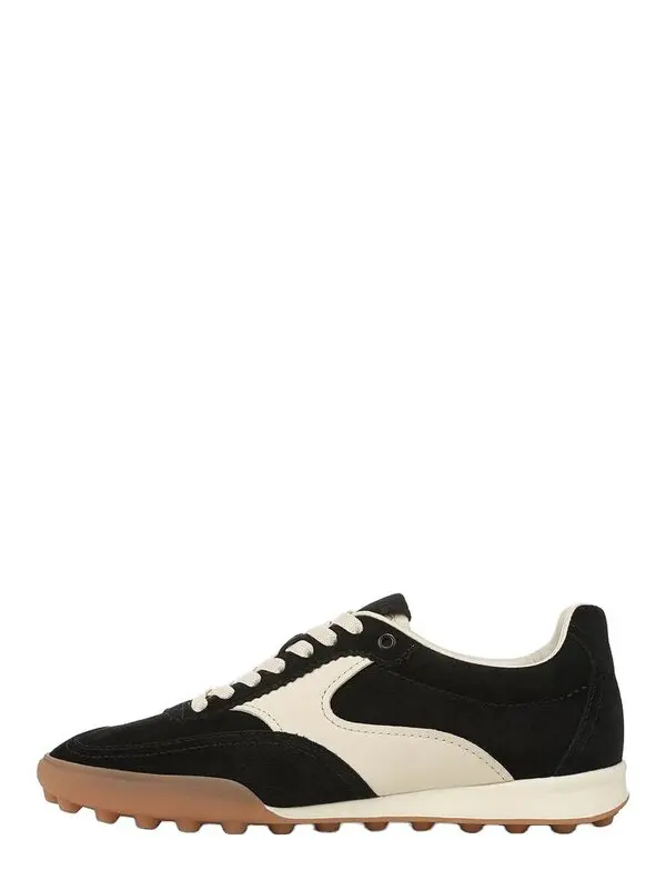 Vince Silverlake Suede And Leather Trainers - Black/moonlight